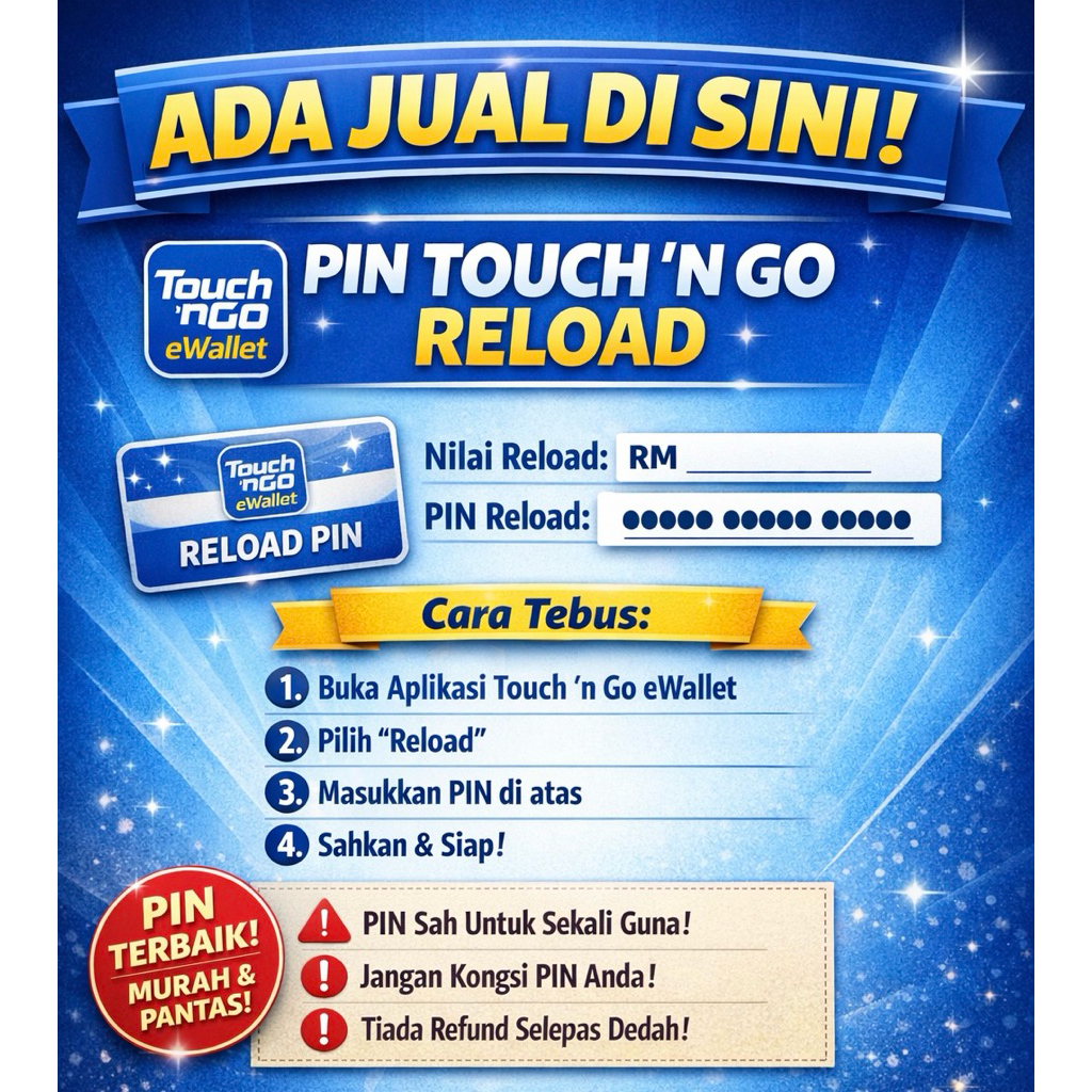 TNG RELOD PIN CEPATT | Shopee Malaysia