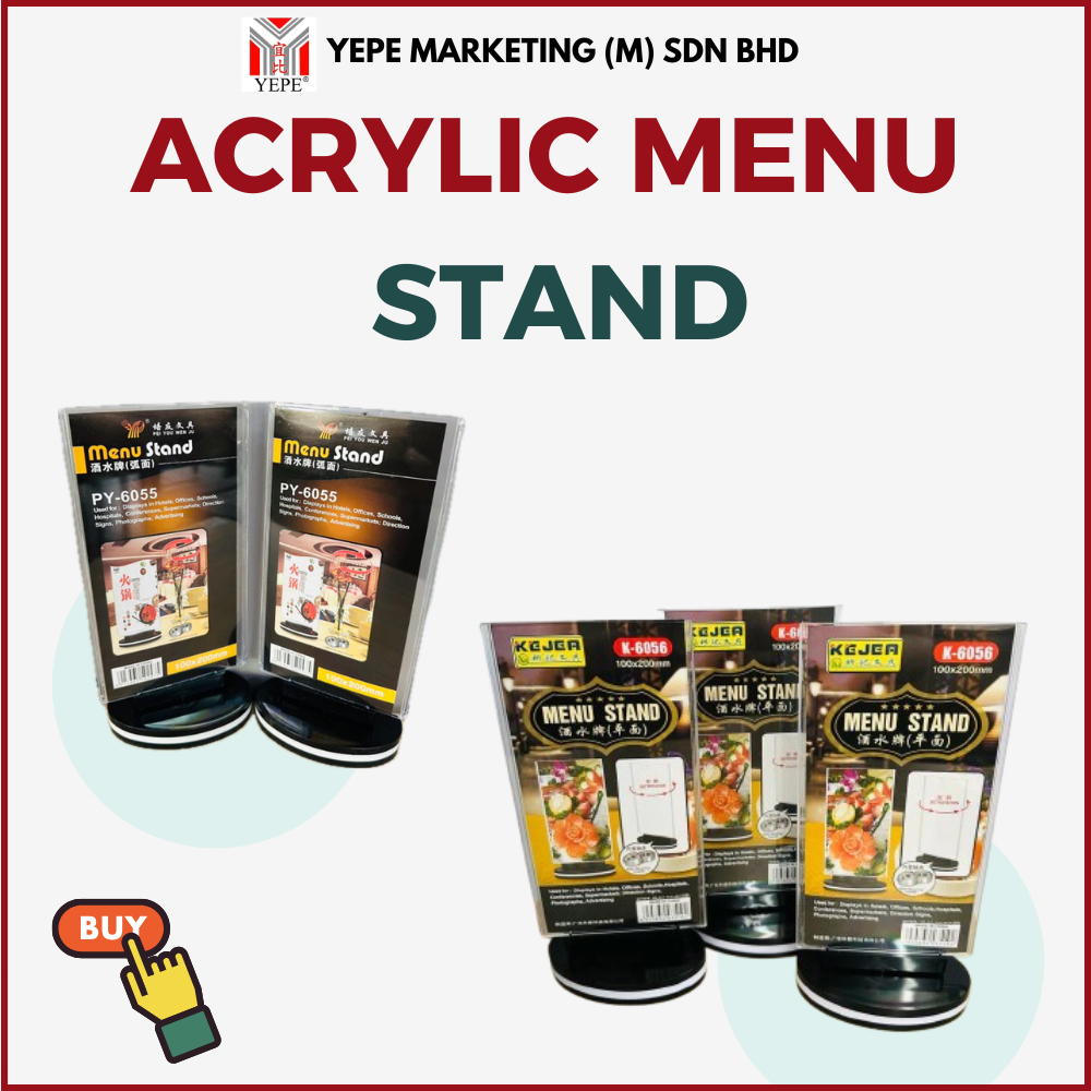 ACRYLIC MENU STAND K-6055 /ACRYLIC SIGN HOLDER DISPLAY / QR CODE ...