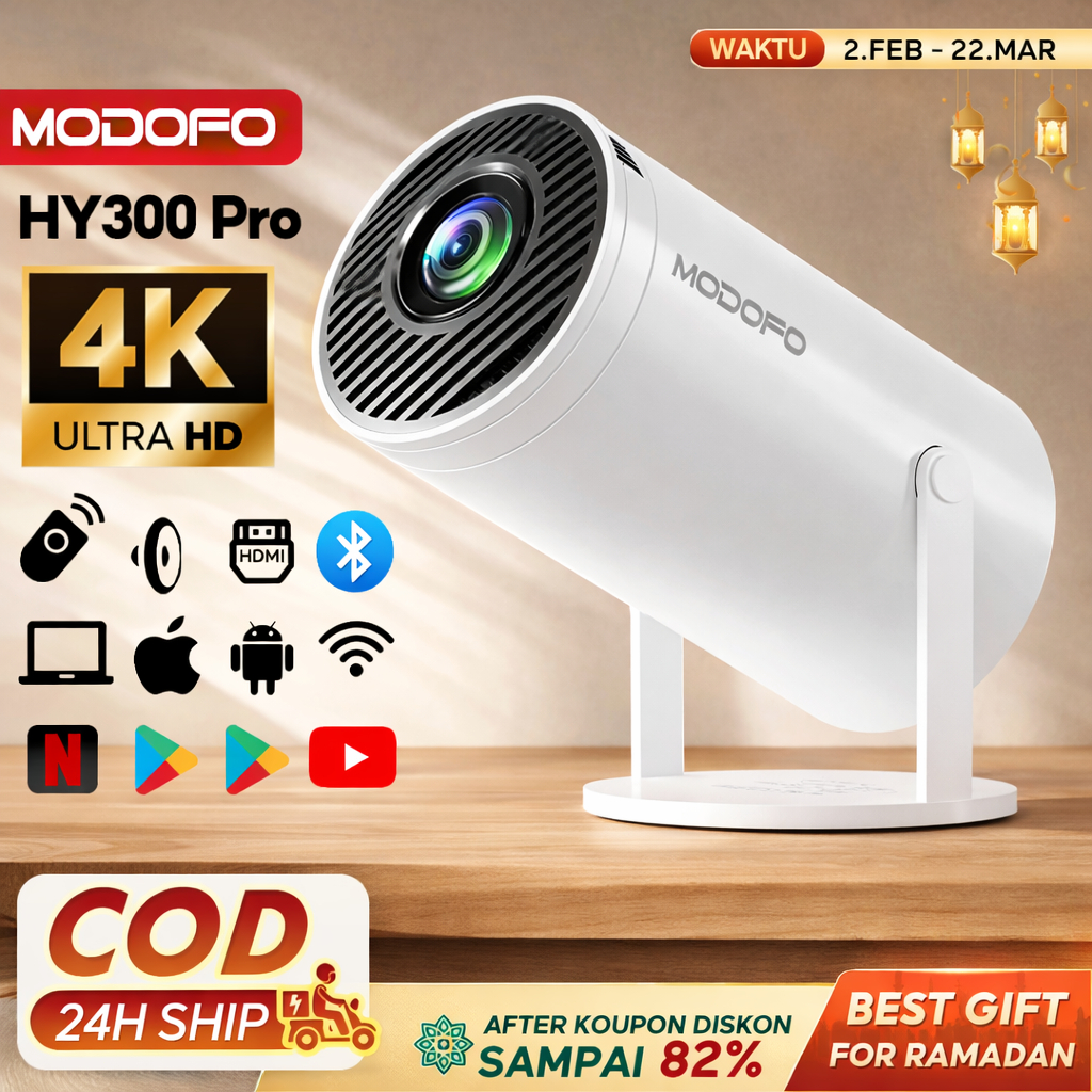 MODOFO Projector 4K 300ANSI Smart Wireless with 240° Adjustable ...