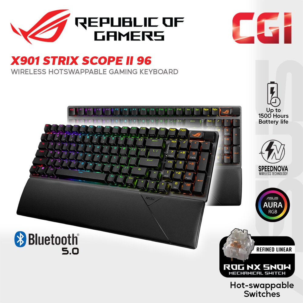 Asus X901 ROG Strix Scope II 96 NX Storm Mechanical Tri-Mode Wireless ...