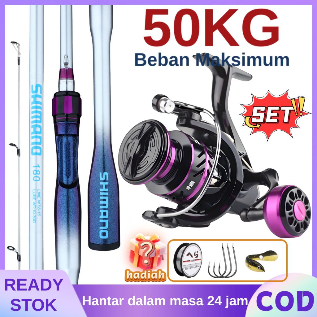 NEW Joran Pancing 1.65-2.1m Carbon Portable Spinning Rod Reel Combo Set ...