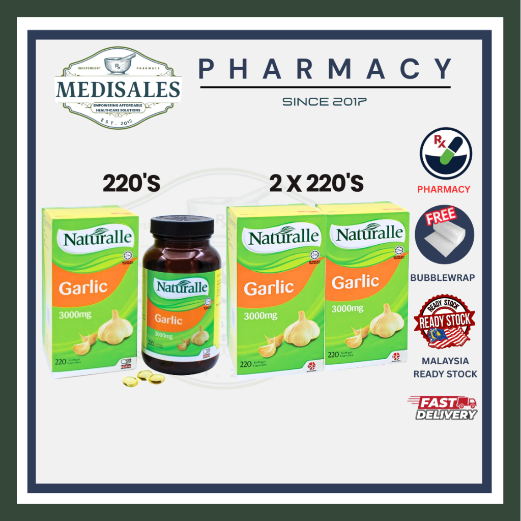 NATURALLE GARLIC 3000MG SOFTGEL CAPS 220'S | 2 X 220'S (EXP 08/2028 ...