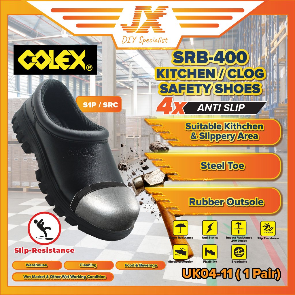 COLEX SRB-400 S1P Safety Shoe Chef Shoe Steel Toecap Rubber Midsole ...
