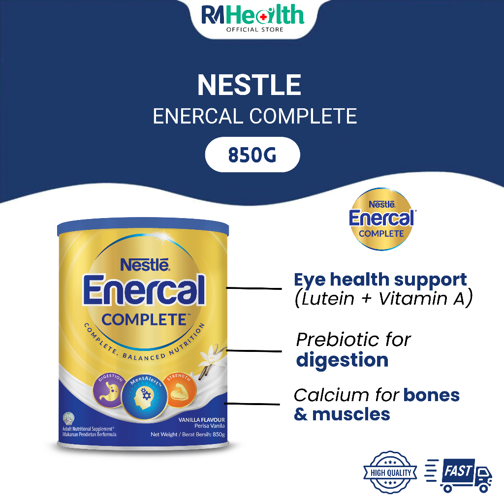 NESTLÉ Enercal Complete Vanilla Flavour Can 850g – Complete, Balanced ...