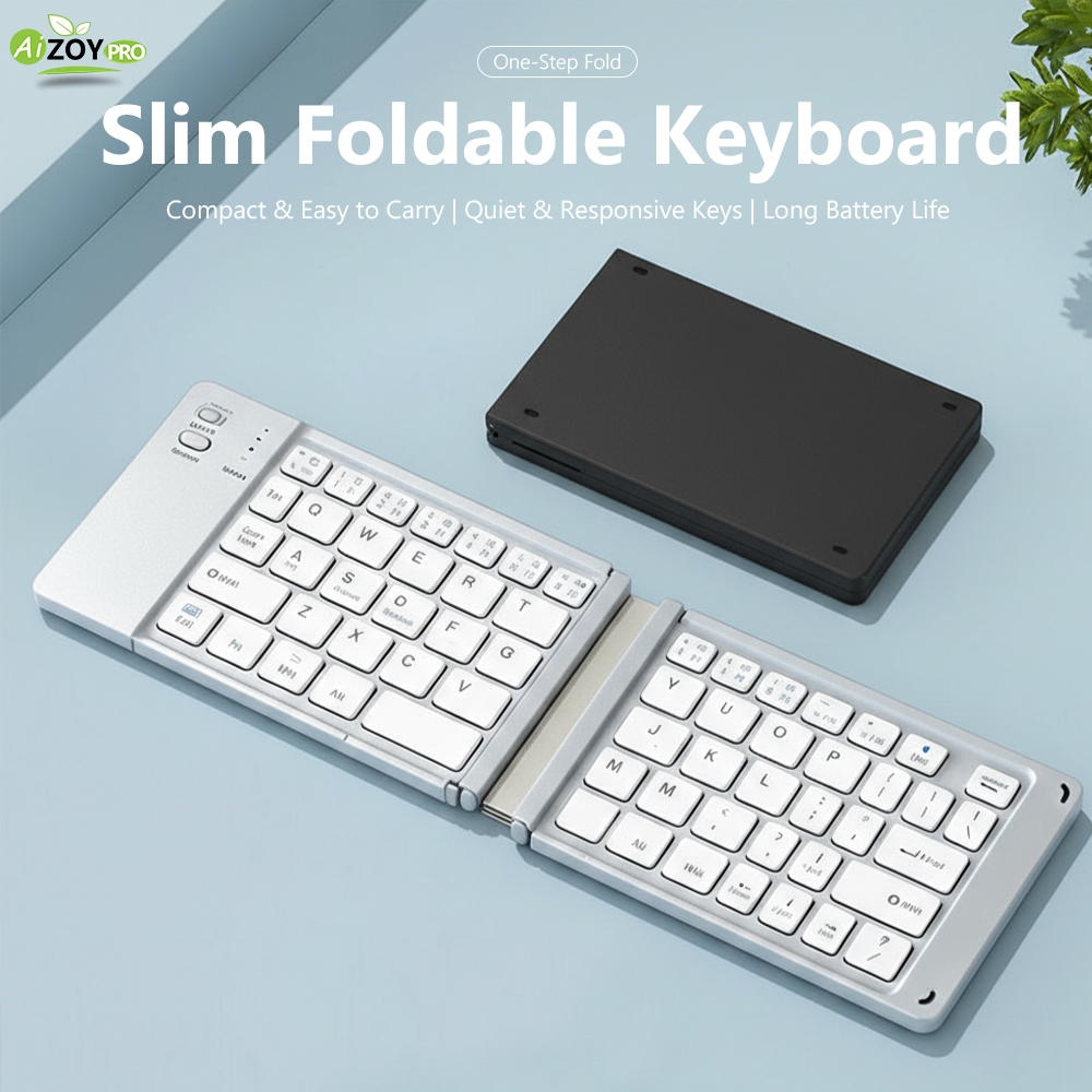Foldable Wireless Keyboard Portable Mini 2.4G Bluetooth Keyboard With ...