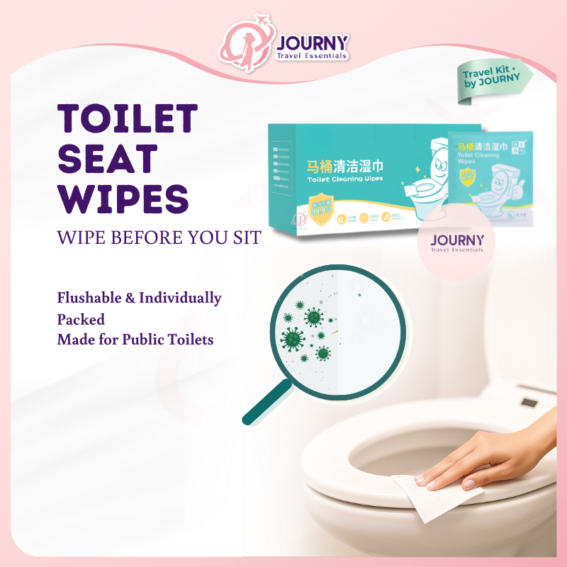JOURNY Toilet Seat Sanitizer Alcohol Wipes 75% Flushable Wipes Mini Wet ...