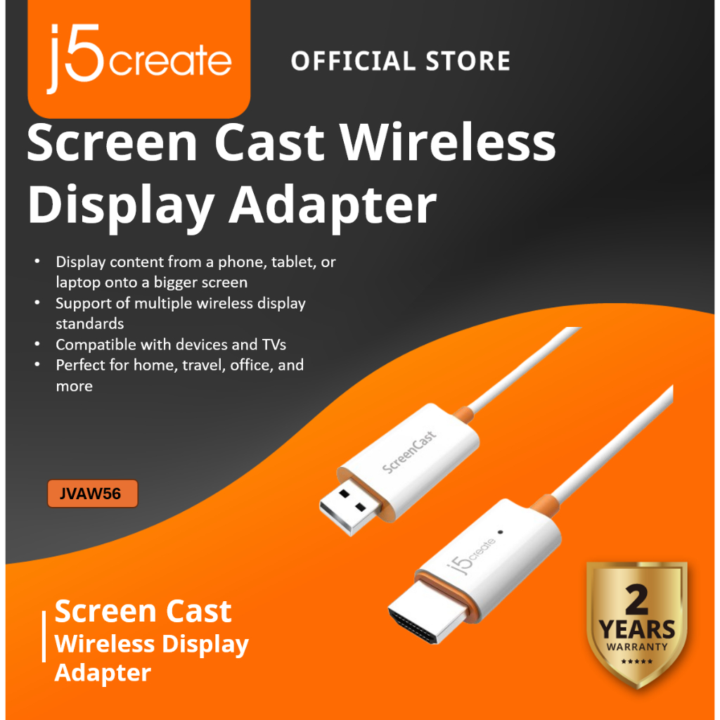 j5create JVAW56 ScreenCast HDMI Wireless Display Adapter For Phone ...