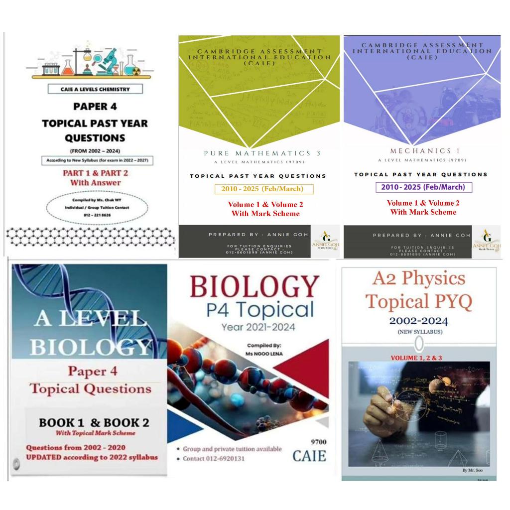 Topical A Level A2 Past paper Combo set ( Chemistry - Physics - Biology ...