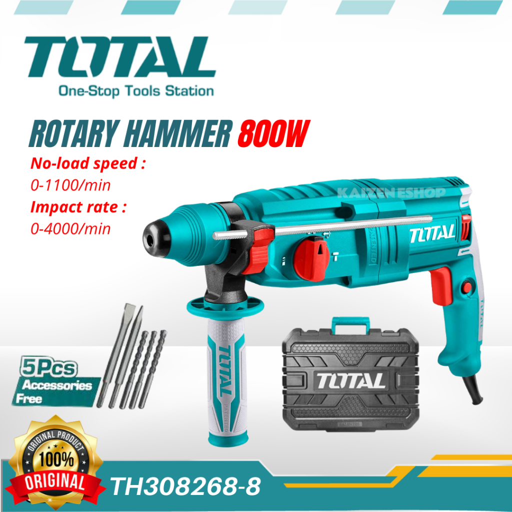 TOTAL TH308268-8 (800W) 3 IN 1 Rotary Hammer | Tukul Putar | Shopee ...