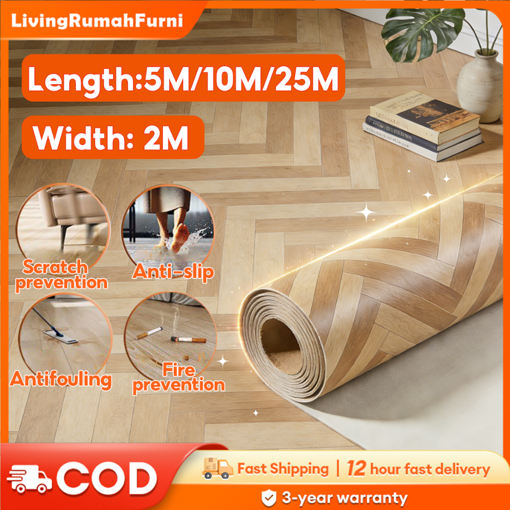 Non Slip Floor 5/10/25m Large Size PVC Floor Sticker Tile DIY reform ...