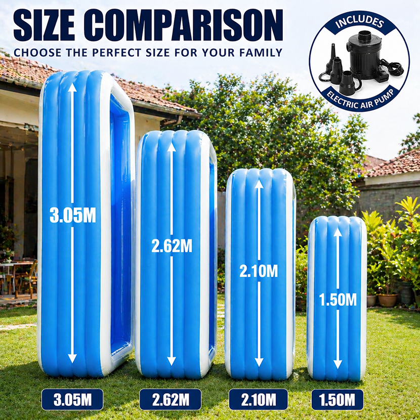 Kolam Mandi Budak Inflatable non-slip buttom Swimming Pool Large ...