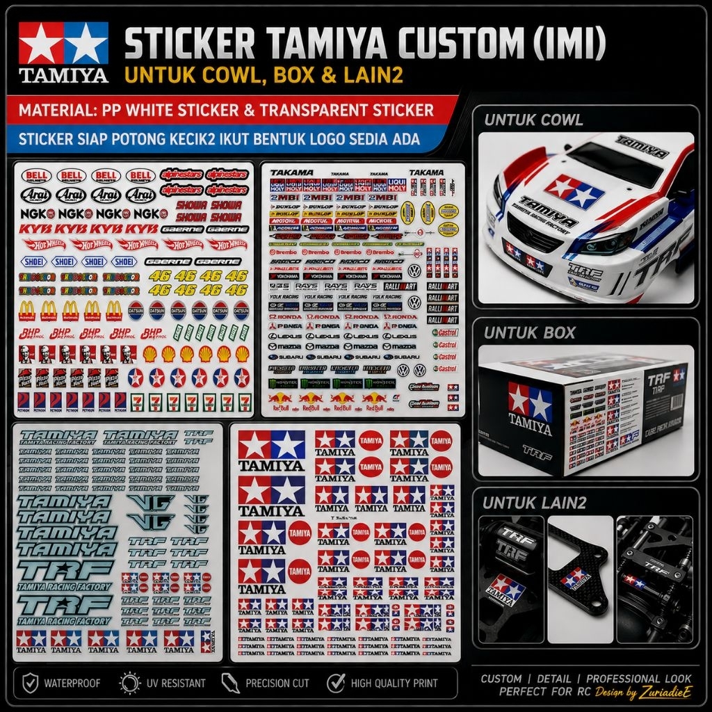 Tamiya Sticker Tamiya Logo & Cowl | Shopee Malaysia