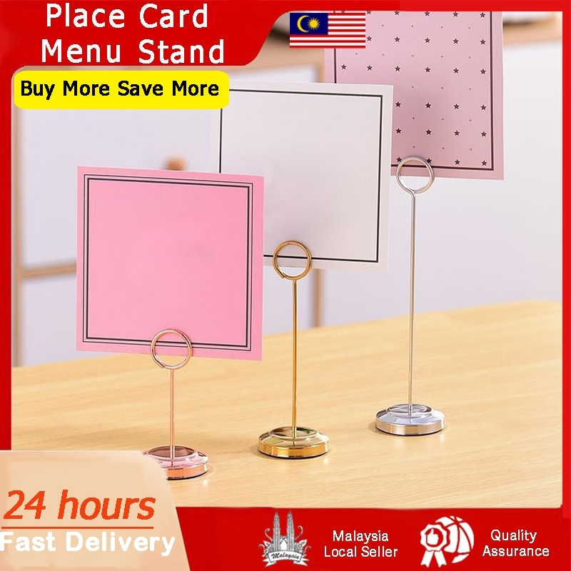 【Great Deals】30cm Stainless Steel Menu Card Display Stand / Wedding ...