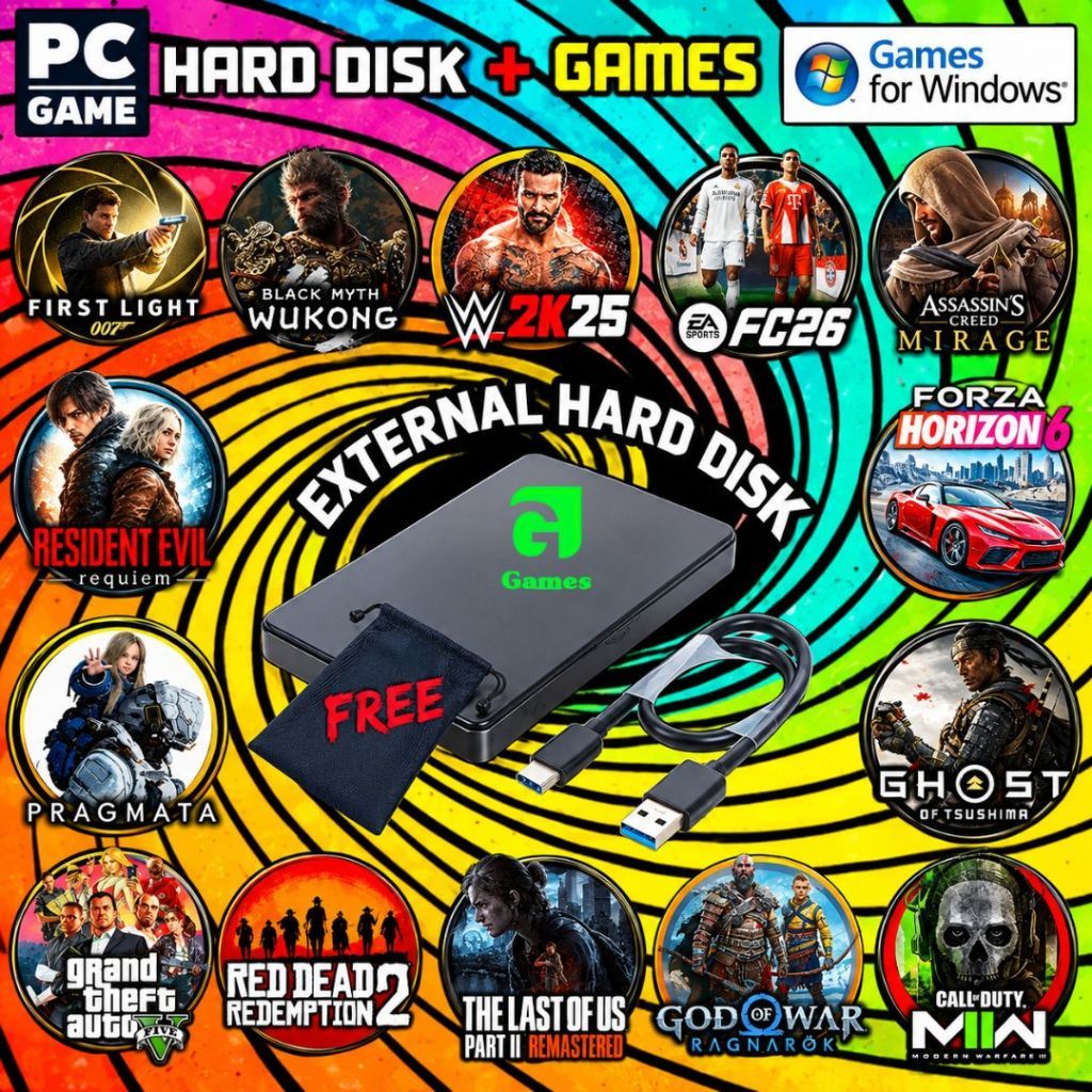 G PC GAMES External Hard Disk Games Collections PC / LAPTOP / LEGION Go ...