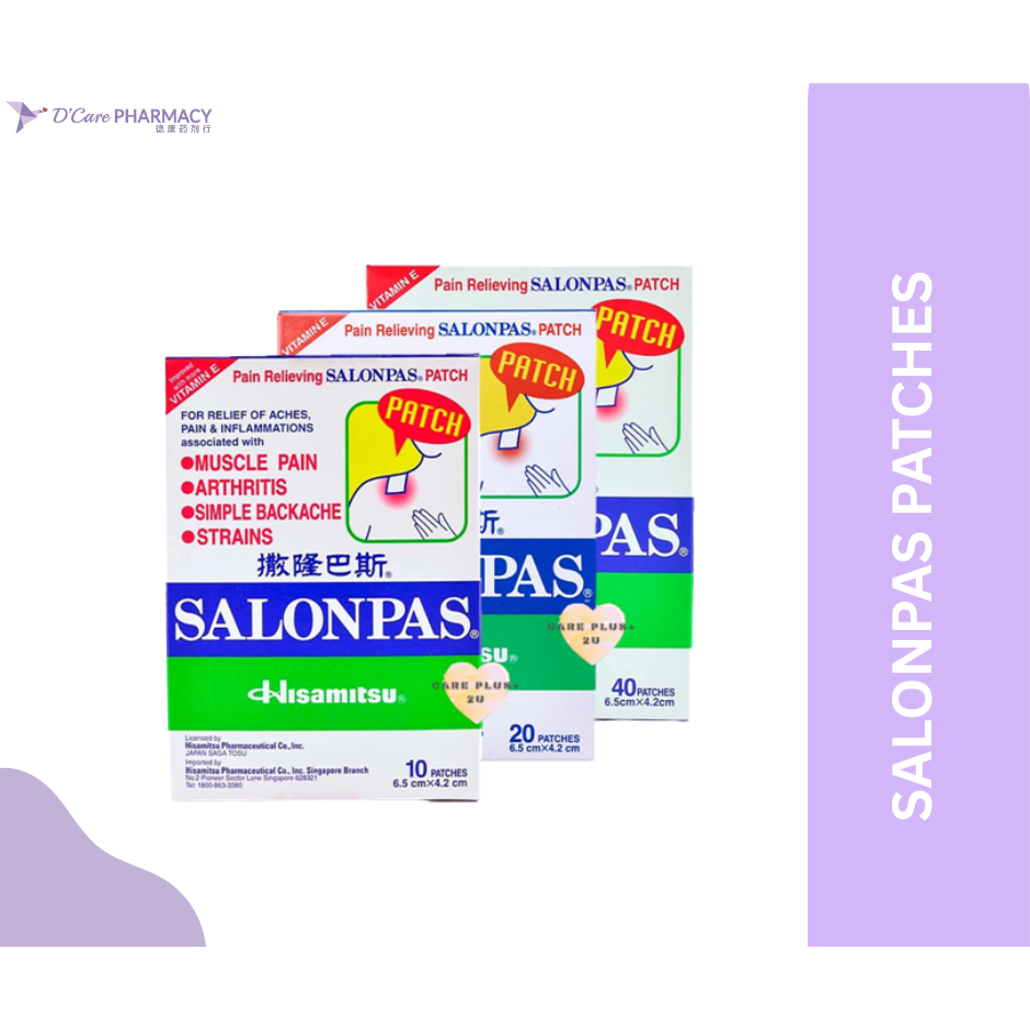 SALONPAS Pain Relief Patch 10s/20s/40s – Long-Lasting Muscle & Joint ...