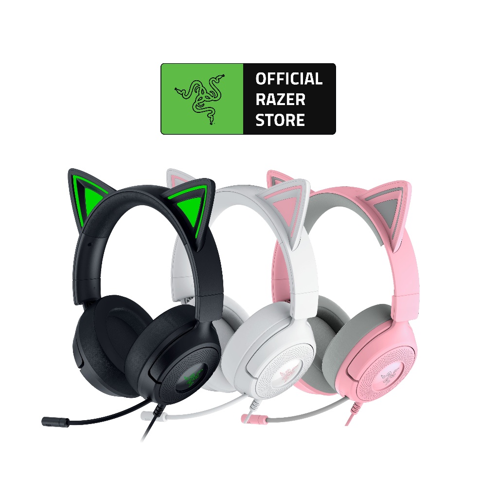 [NEW] Razer Kraken Kitty V3 X Wired Gaming Headset | BLACK / WHITE ...
