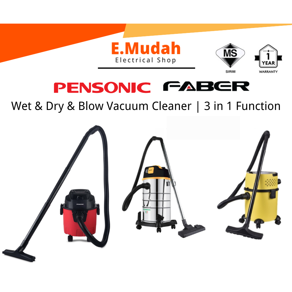 Faber Pensonic Vacuum Cleaner | Heavy Duty 3 in 1 Wet Dry Blow Air ...