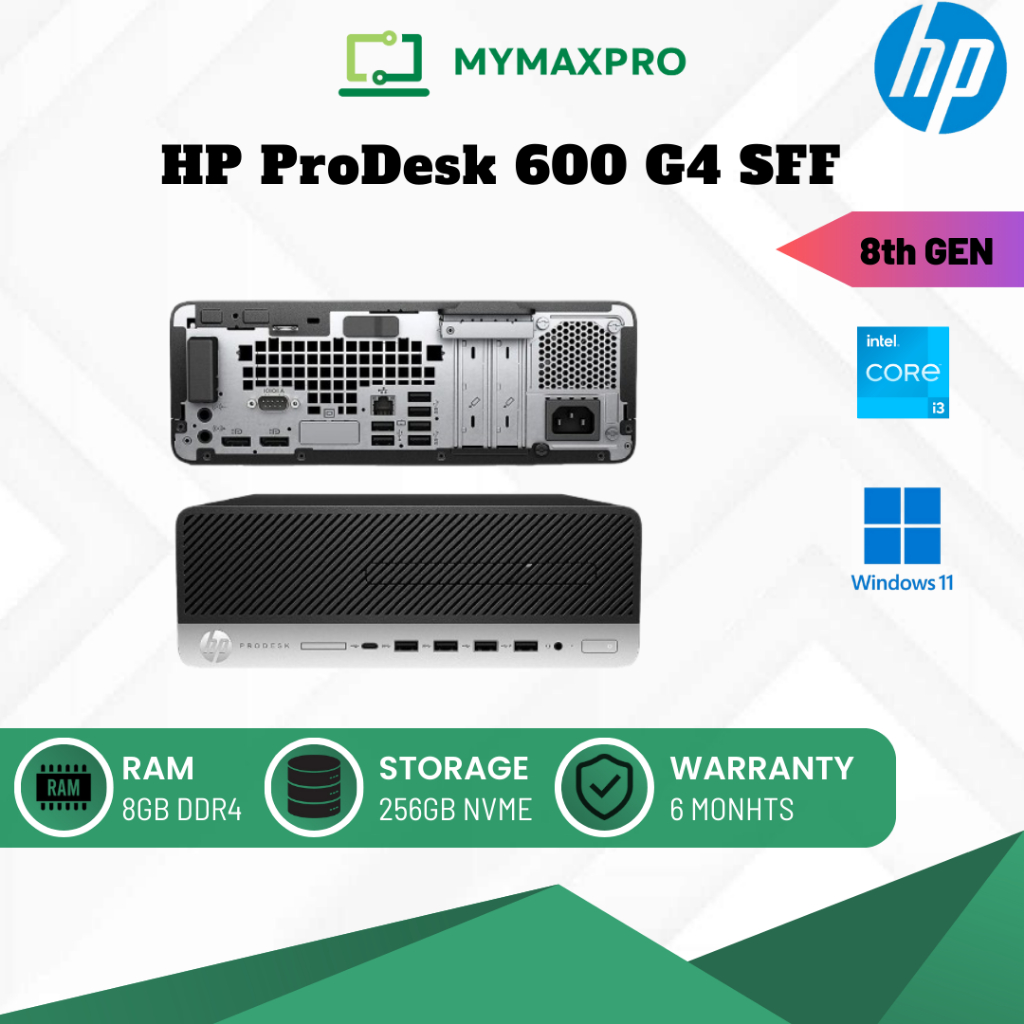 PC i3 HP ProDesk 600 G4 SFF Intel Core i3 (8th Gen) / 8GB RAM / 256GB ...