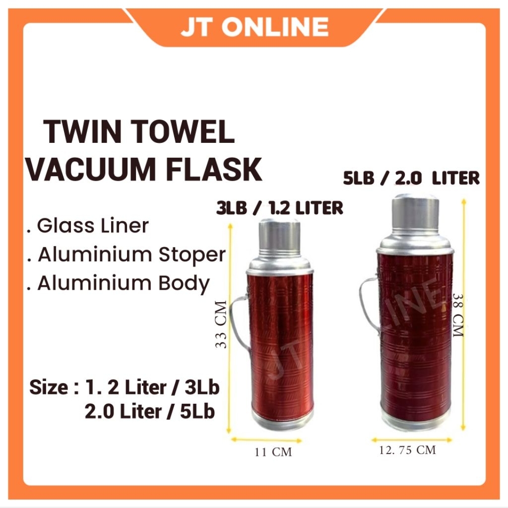 Flask Air Panas/Thermos Aluminium Merah/Traditional Glass Vacuum ...