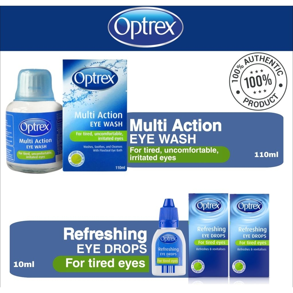 (New & Sealed) OPTREX Multi Action Eye Wash 110ml & Refreshing Eye ...