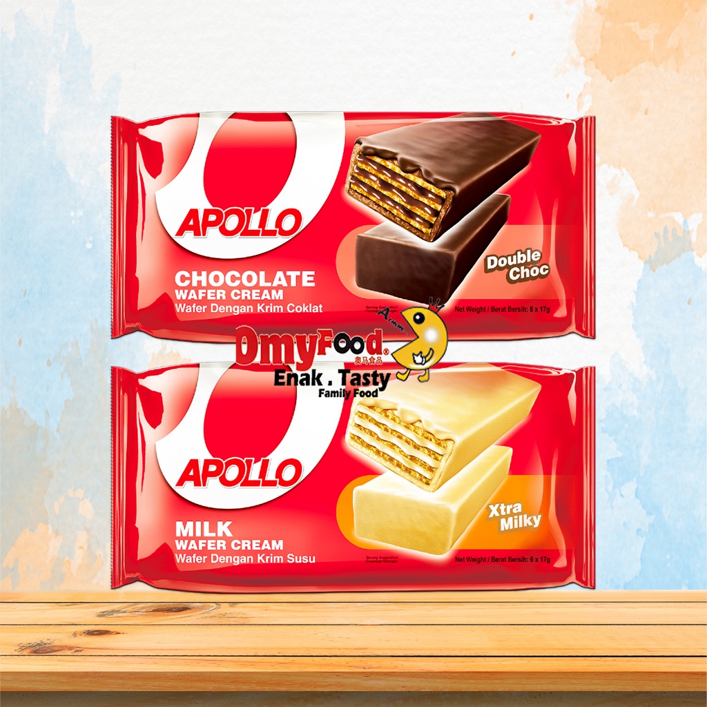 17g x 6pcs APOLLO Wafer Cream 2.0 [1011 Chocolate / 1010 Milk][OmyFood ...