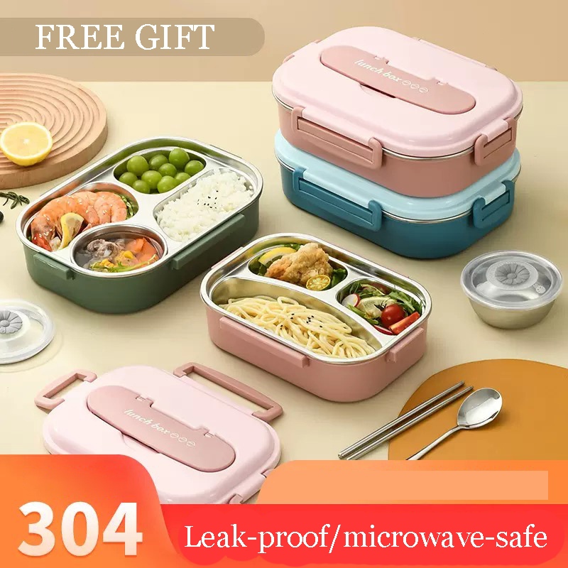 READY STOCK🏠 Lunch Box 304 Stainless Steel Double Deck Bento Box ...