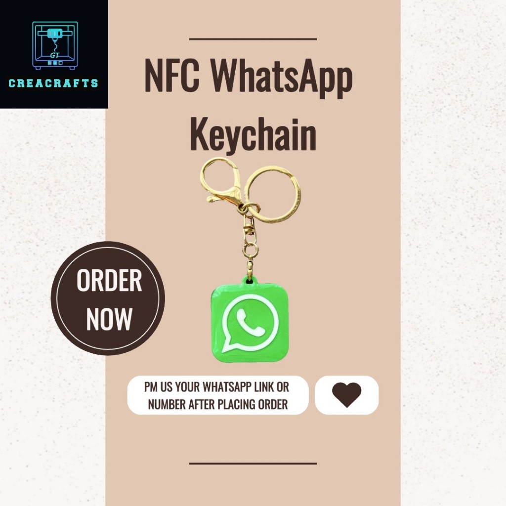 NFC WhatsApp Keychain – Smart Tap Contact Sharing Gadget | NFC Tag ...