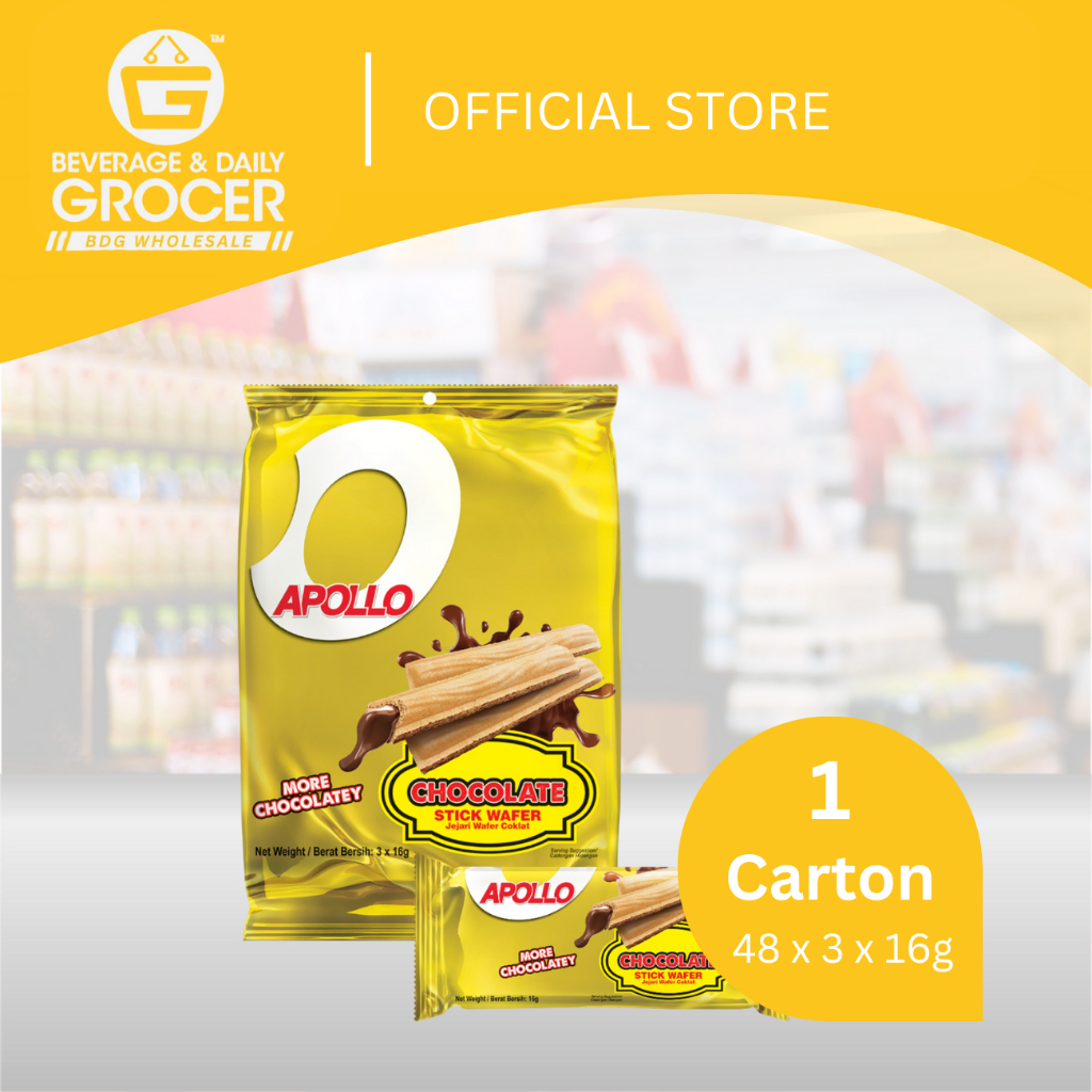 Apollo Chocolate Stick Wafer [2.0] 48 x 3 x 16g | Shopee Malaysia