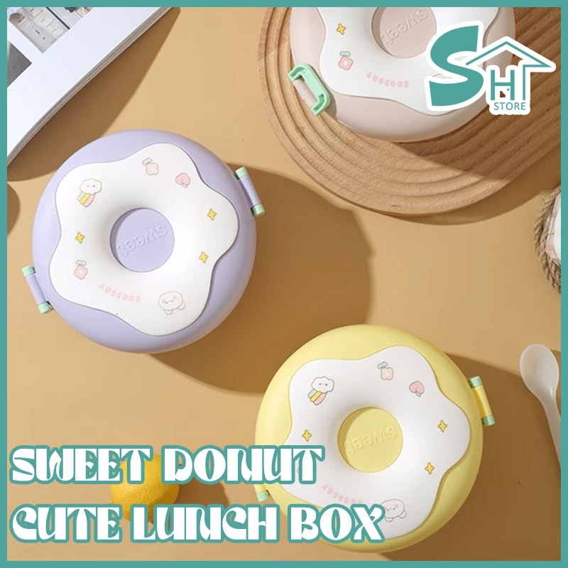 Donut Cute Lunch Box Children Large-Capacity Compartment Food ...