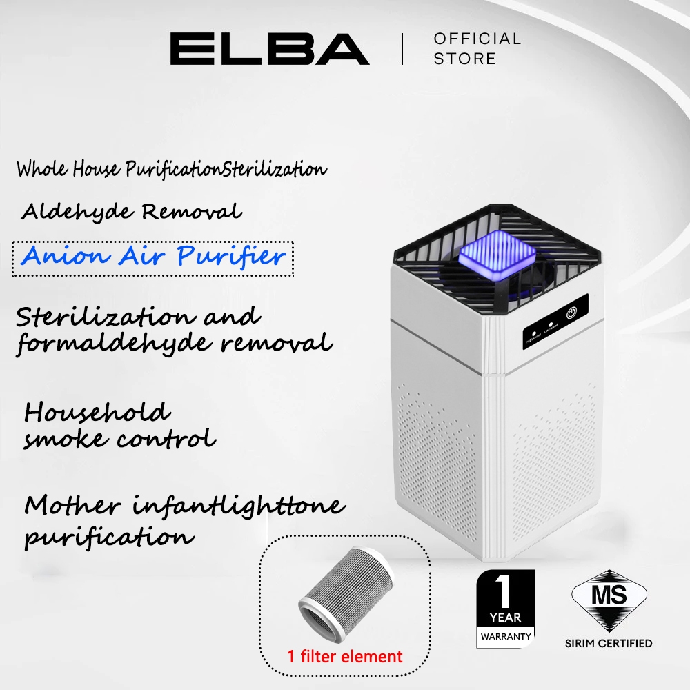 (3-year warranty)ELBA air Purifier Mini Compact Desktop Bedroom HEPA ...