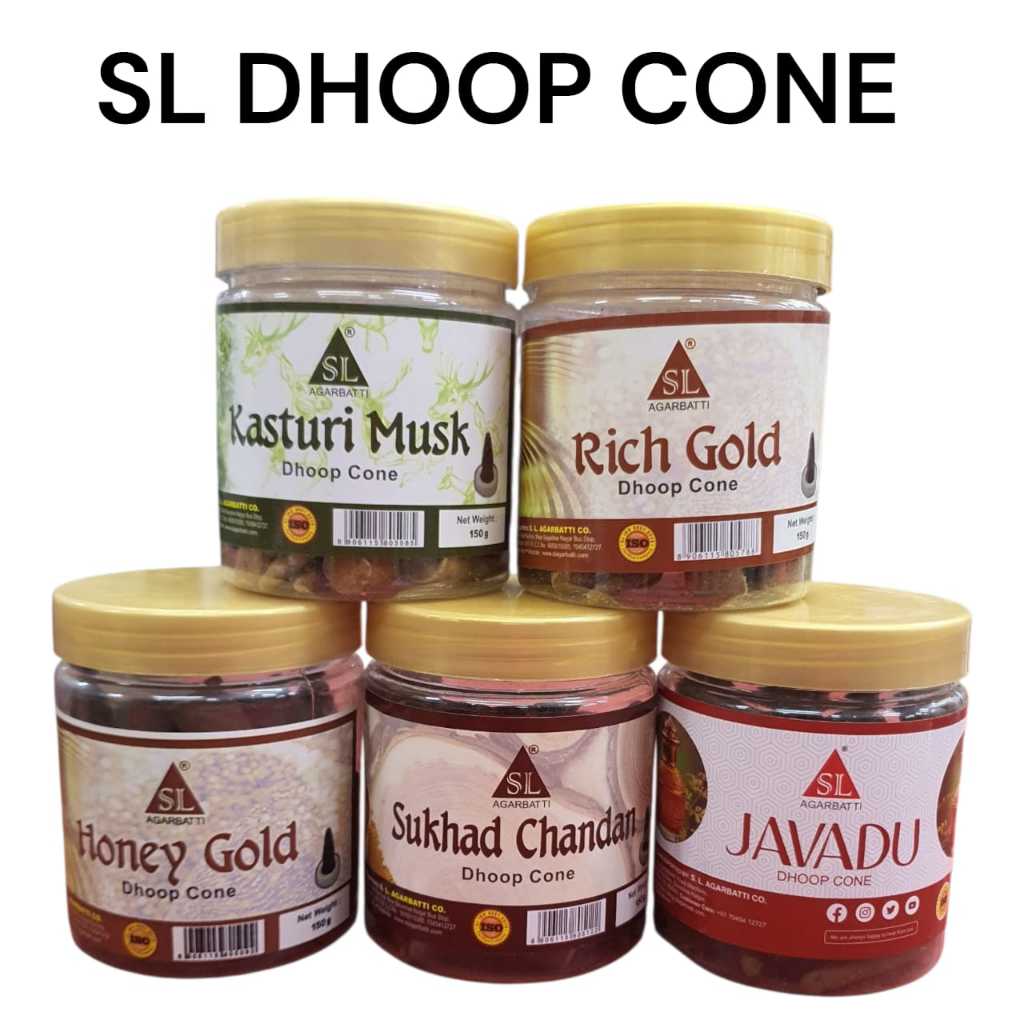 SL Agarbattis's Premium Dhoop Cones (Honey Gold, Sukhad Chandan, Javadu ...