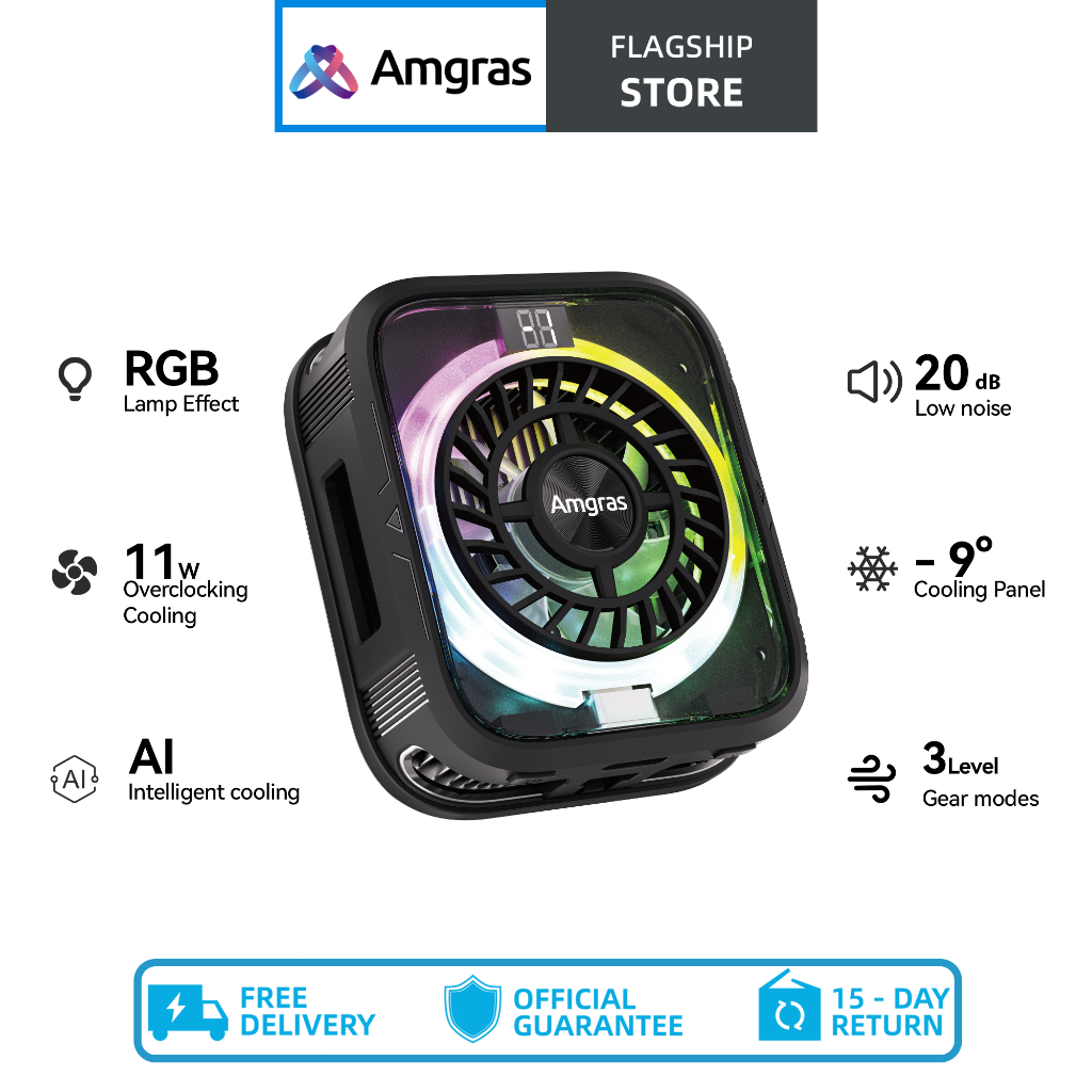 Amgras IceWorld Pro 2 Mobile Phone Radiator AI Temperature Control Game ...