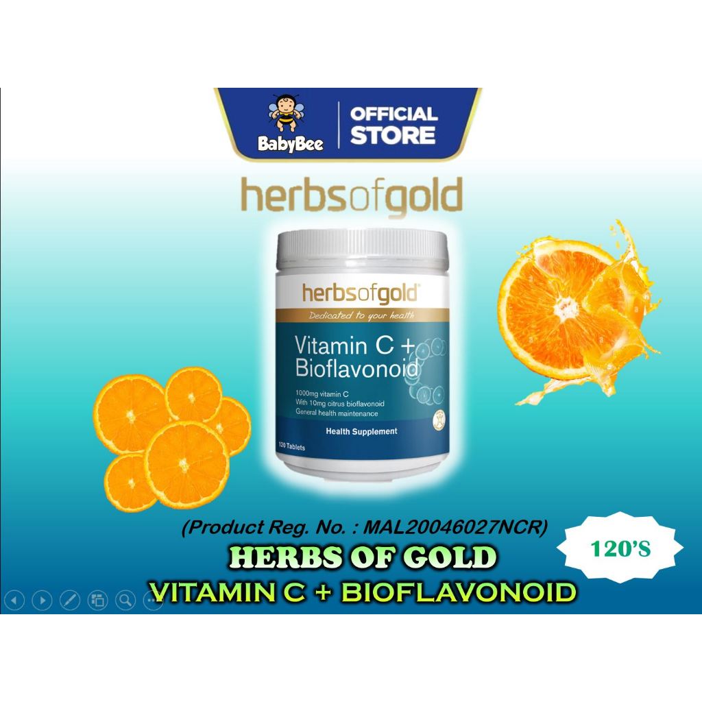 Herbs of Gold Vitamin C + Bioflavonoid 120's Herb Golds herbsofgold hog ...