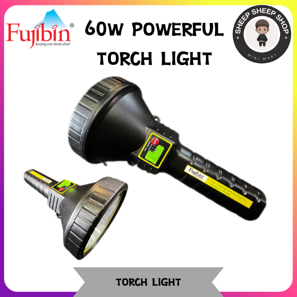 *FUJIBIN 60W POWERFUL TORCH LIGHT Rechargeable Powerful Led Searchlight ...