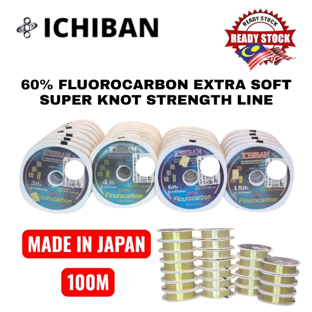 ICHIBAN 60% FLUOROCARBON EXTRA SOFT SUPER KNOT STRENGTH LINE MADE IN ...