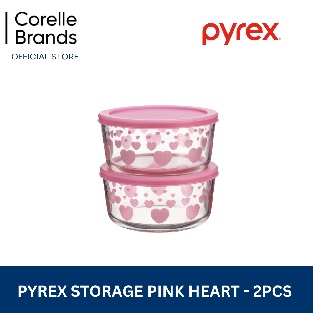 PYREX Pink Heart Storage Bowl 950ml - 2pcs - PX-4CSTR-LOVE/PK | Shopee ...