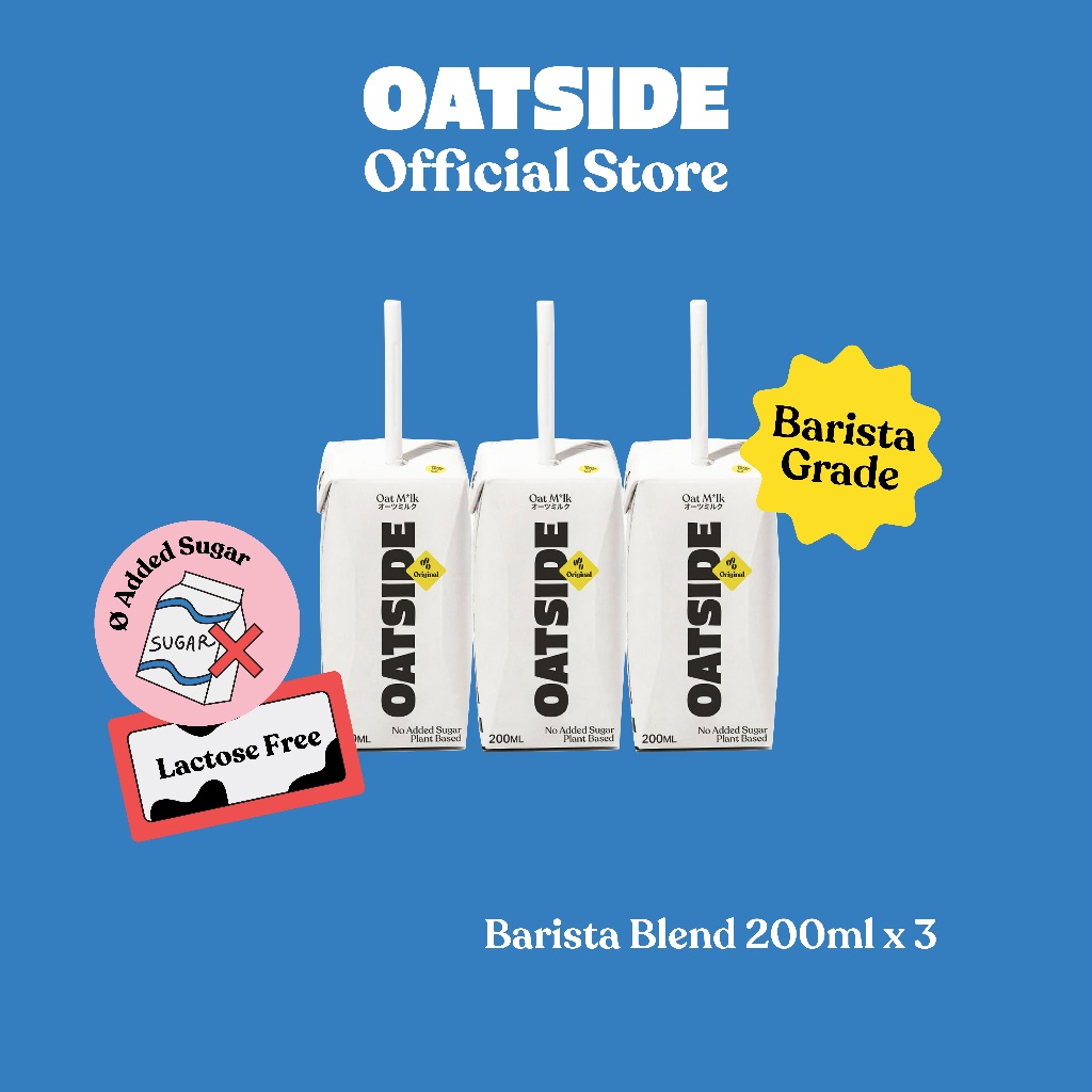 OATSIDE Barista Blend Original Oat Milk 200ml x 3 - Dairy Free, Creamy ...