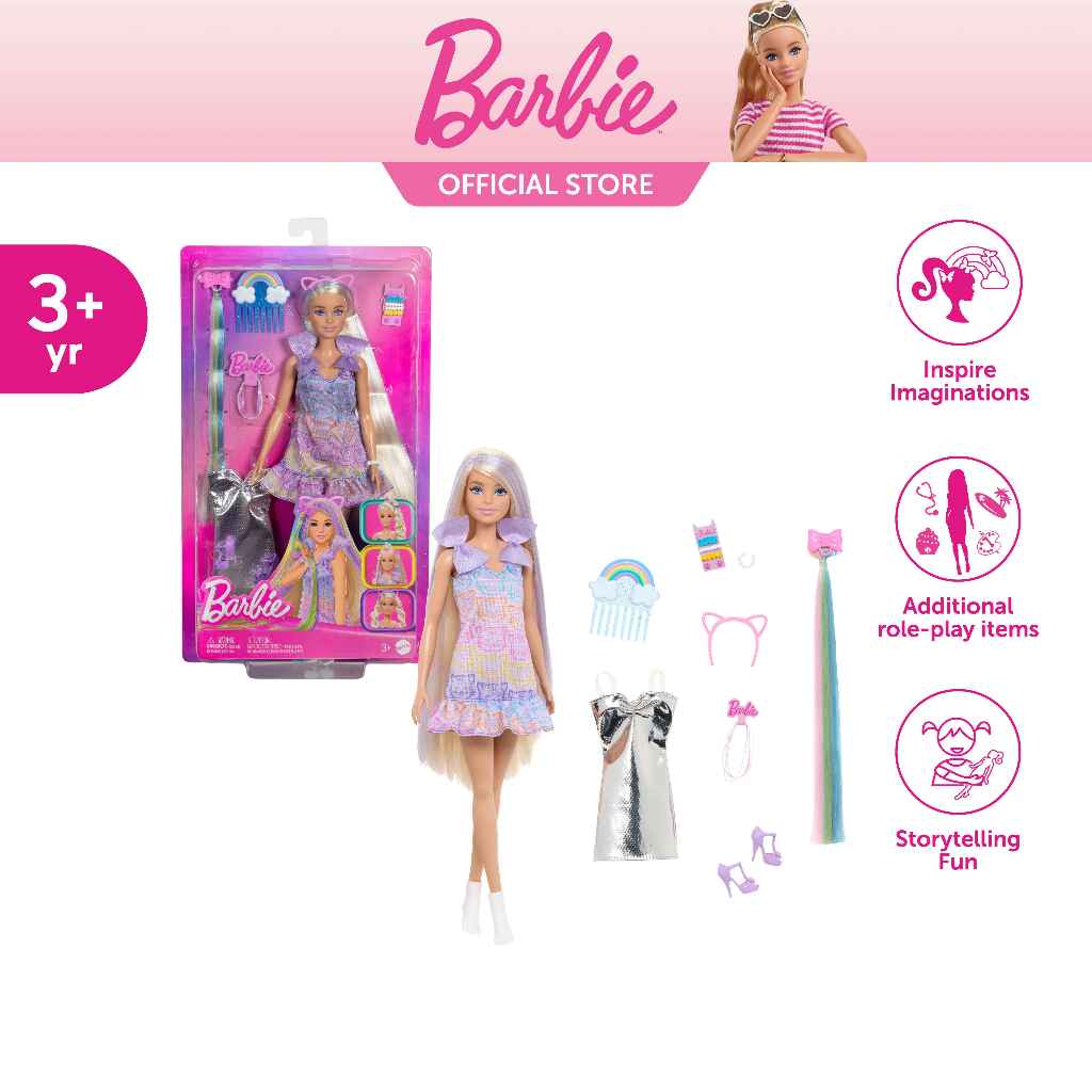 Barbie Fun & Fancy Doll & Accessories, Blonde Fashion Doll With Extra ...