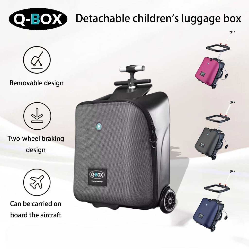 Q-BOX Ready Stock NEW 20inch Travel Luggage Kid Foldable Trolley Carry ...