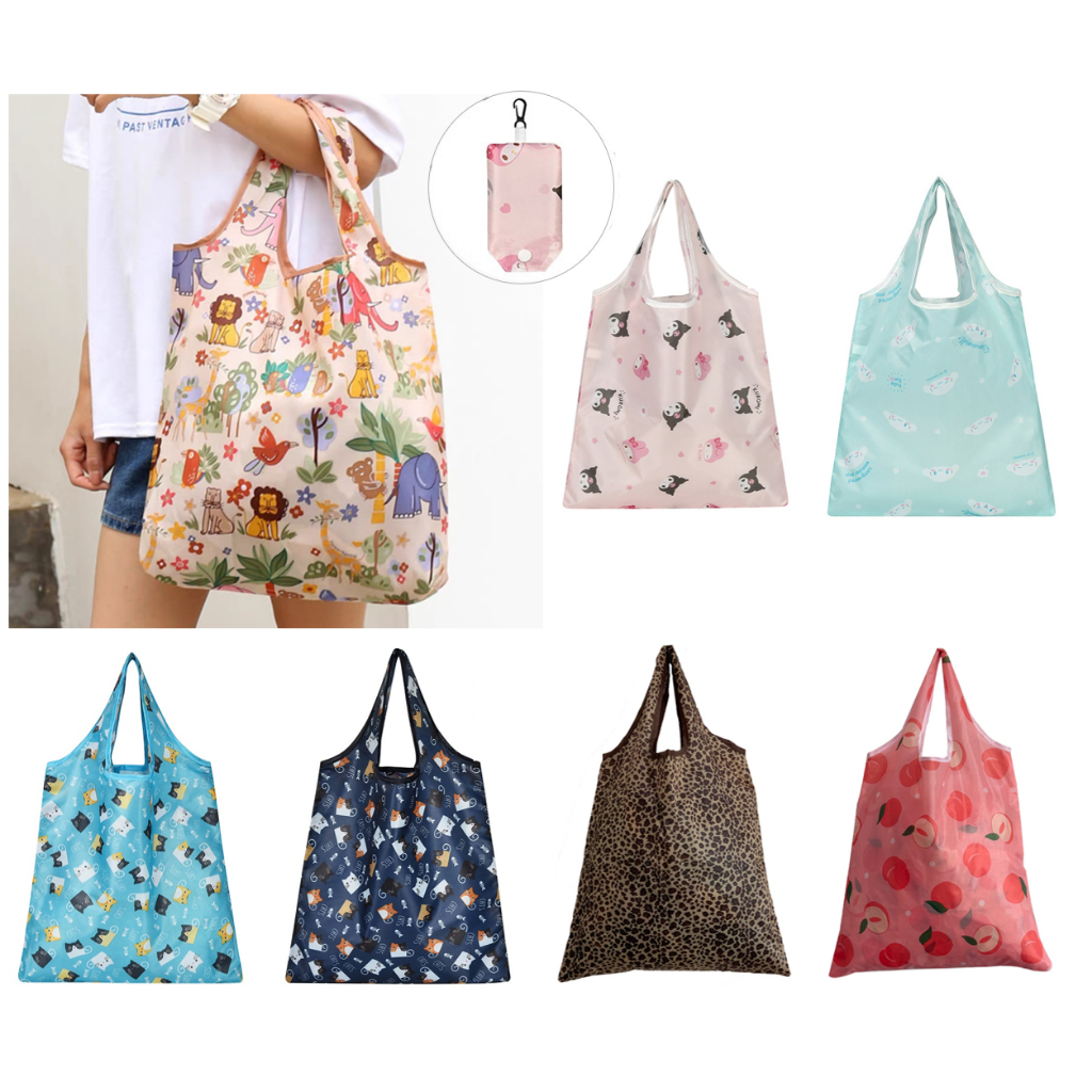 Foldable Recycle Grocery Bag - Cute Reusable Shopping Bags Travel ...
