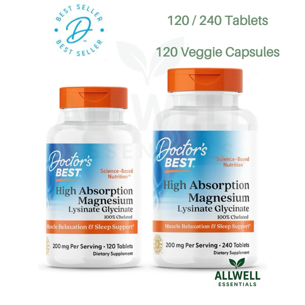 IN STOCK Doctor's Best,High Absorption Magnesium 100% Chelated with ...