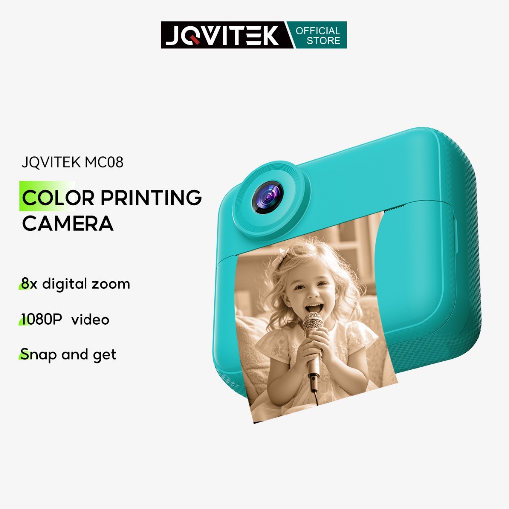 JQVITEK MC08 Cute Color Kids Camera Instant Print 1080P Children ...