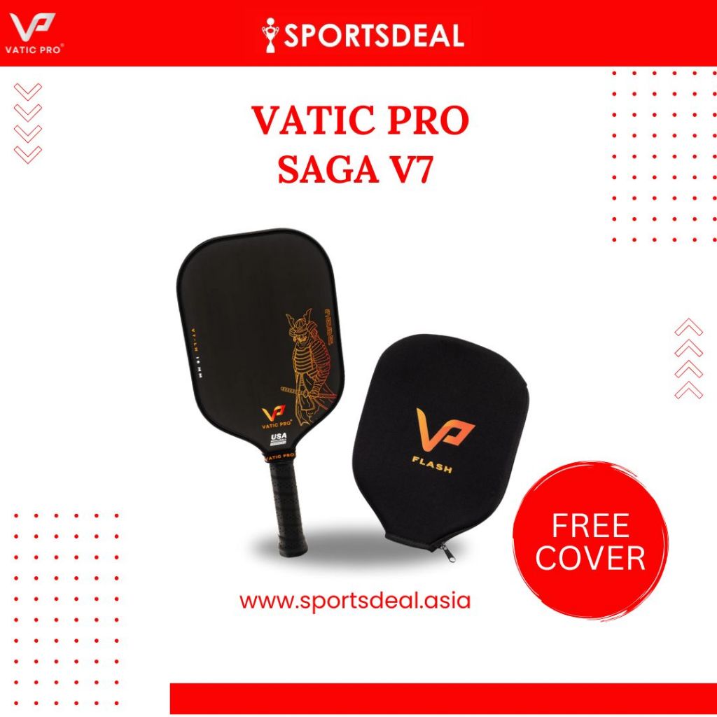 Vatic Pro Saga V7 Pickleball Paddle (Includes Free Paddle Cover ...