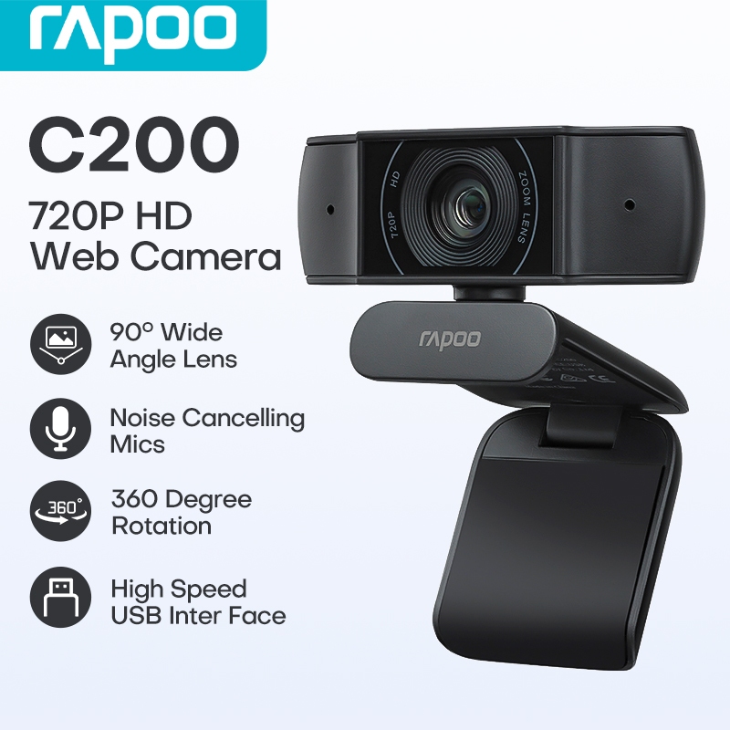 Rapoo C200 360° Rotation 720P Webcam for Laptop PC HD Web Camera ...