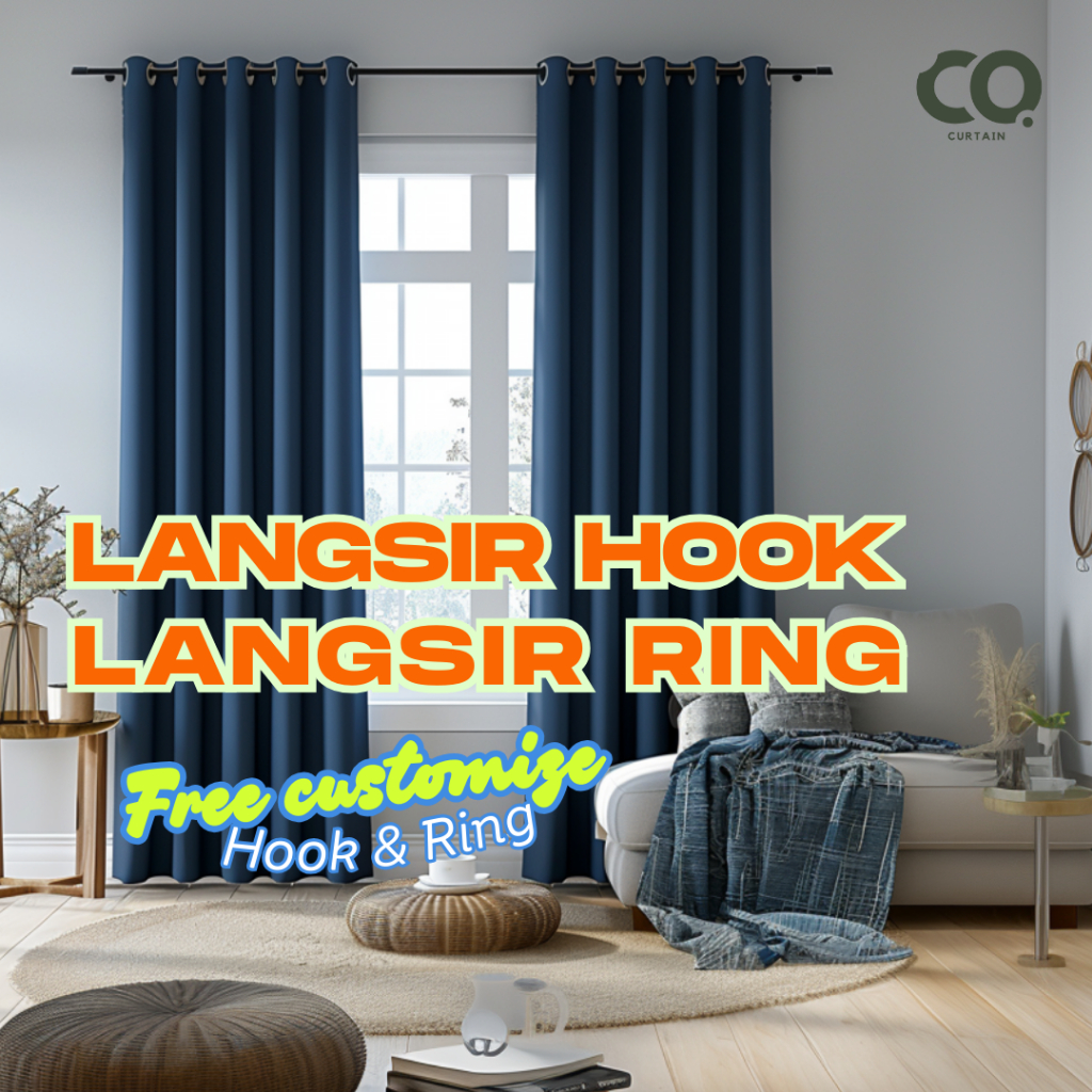 Co Curtain Hook & Ring Langsir Semi-Blackout Langsir Tingkap Cangkuk ...