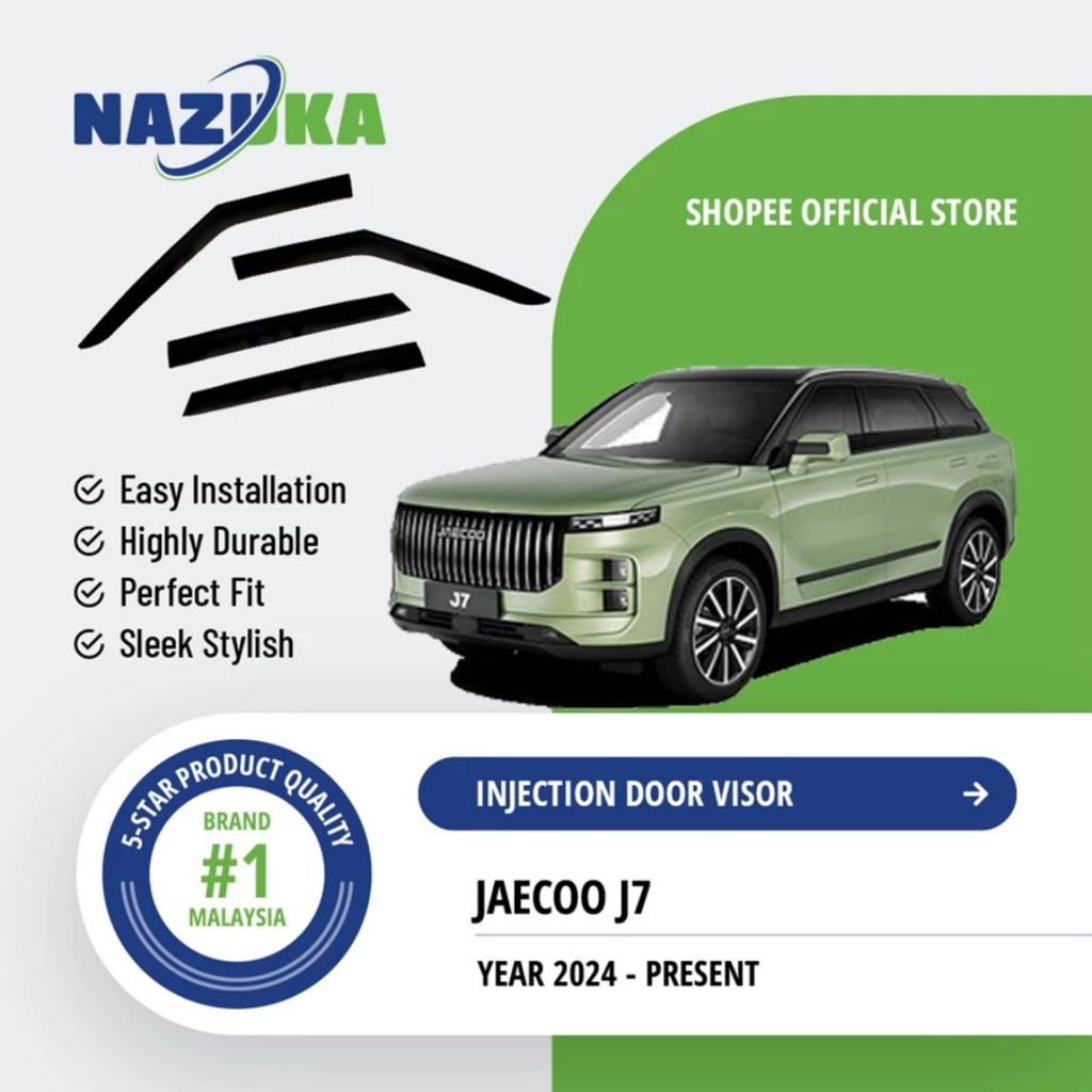 Nazuka Jaecoo J7 2024 / 2025 Injection Door Visor | Premium Wind ...