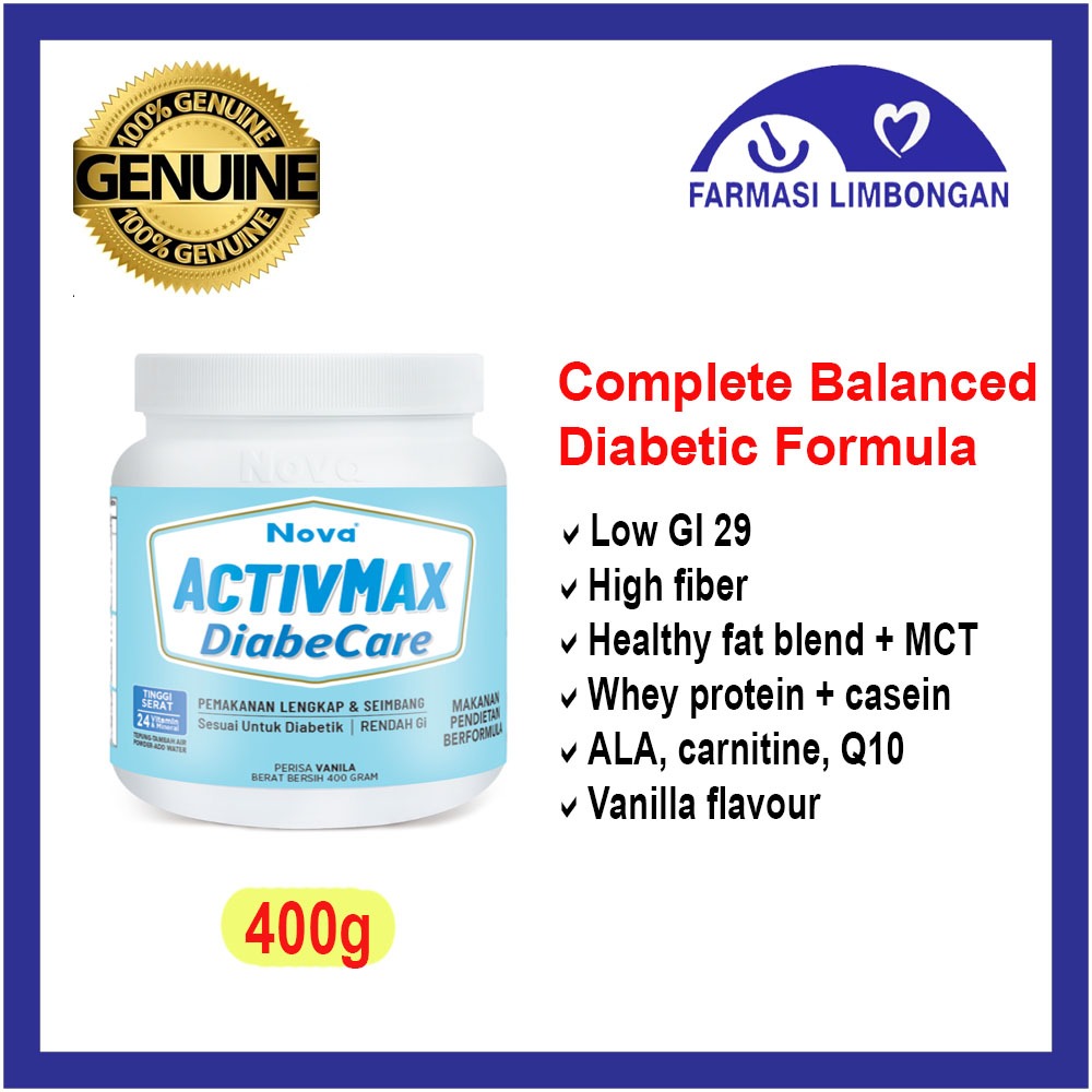 Nova Activmax DiabeCare 400g (Vanilla) | Shopee Malaysia