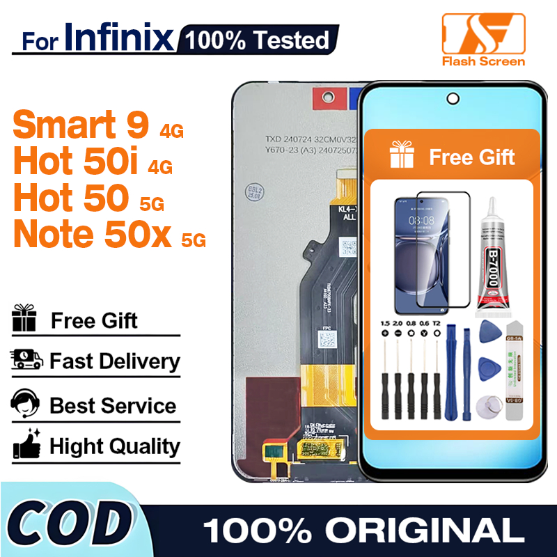 ORI LCD INFINIX Hot 50 5G/ Smart 9 4G/ Hot 50i 4G/ Note 50x 5G High ...