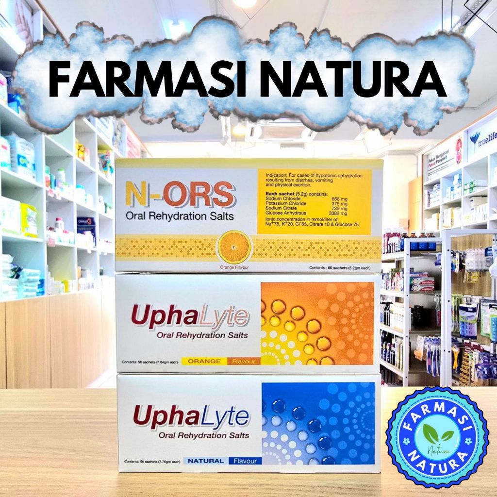 [ORIGINAL] Oral Rehydration Salts ORS | 1 Box = 50 Sachets | Orange & Natural Flavour (Exp: 10/ ...