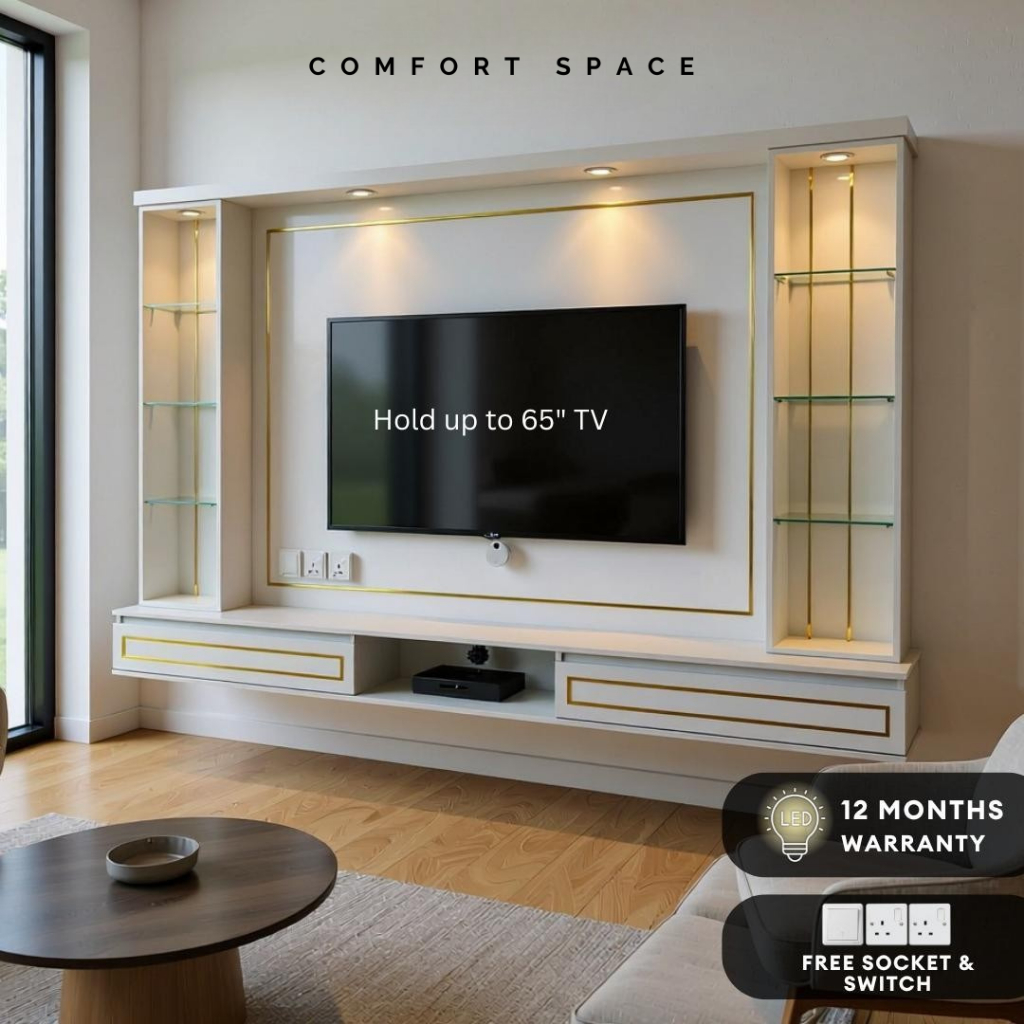 🔥 New Arrival 🔥 Comfort Space Elen 8ft TV Cabinet | Hanging Cabinet ...